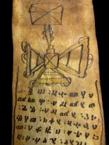 Leather, Vellum and Ink Coptic Magic Scroll - Ethiopia